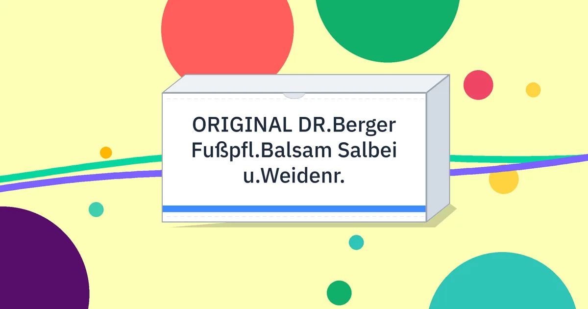Symbolbild: Packung mit der Aufschrift ORIGINAL DR.Berger Fußpfl.Balsam Salbei u.Weidenr. (PZN 13911269) – Verfügbarkeit und Bezug in Apotheken in Frankfurt am Main