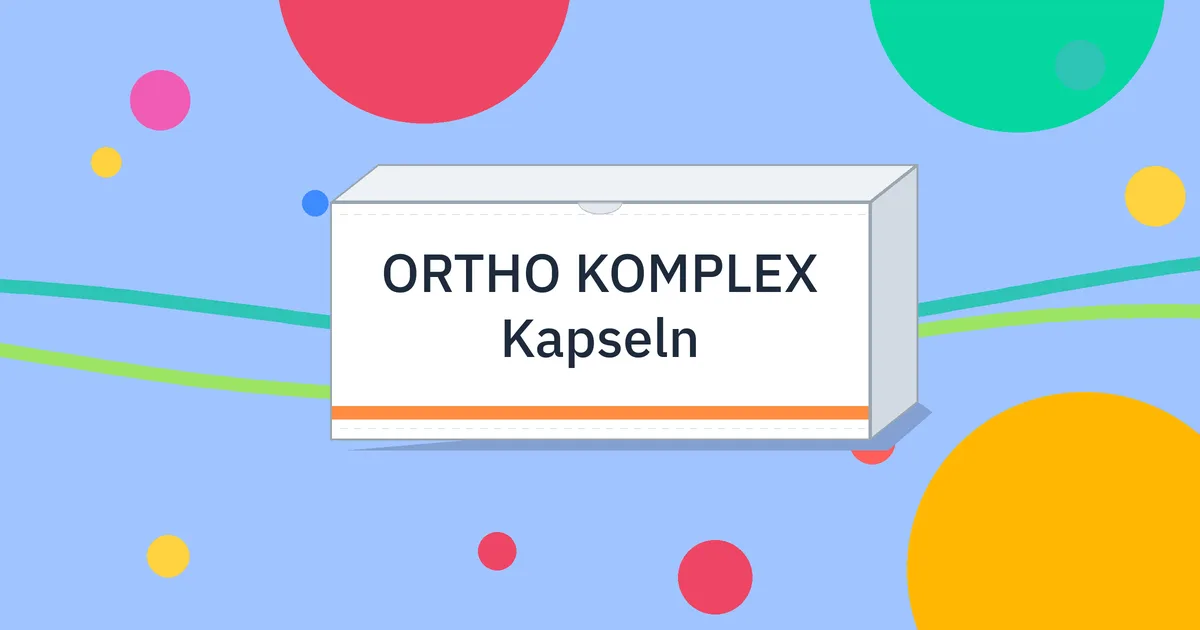 Symbolbild: Packung mit der Aufschrift ORTHO KOMPLEX Kapseln (PZN 18059169) – Verfügbarkeit und Bezug in Apotheken in Frankfurt am Main