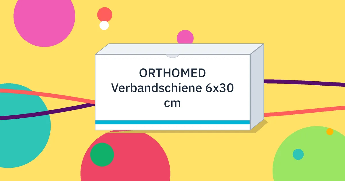 Symbolbild: Packung mit der Aufschrift ORTHOMED Verbandschiene 6x30 cm (PZN 03450637) – Verfügbarkeit und Bezug in Apotheken in Frankfurt am Main