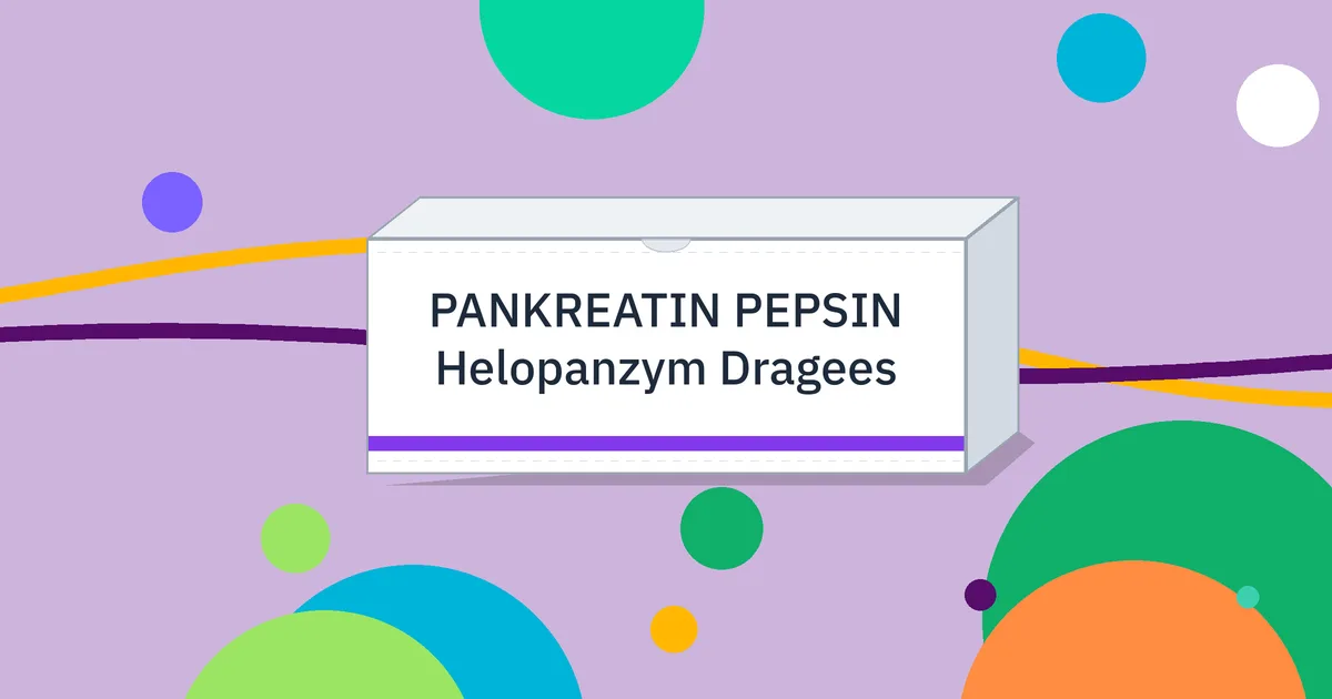 Symbolbild: Packung mit der Aufschrift PANKREATIN PEPSIN Helopanzym Dragees (PZN 16907972) – Verfügbarkeit und Bezug in Apotheken in Frankfurt am Main
