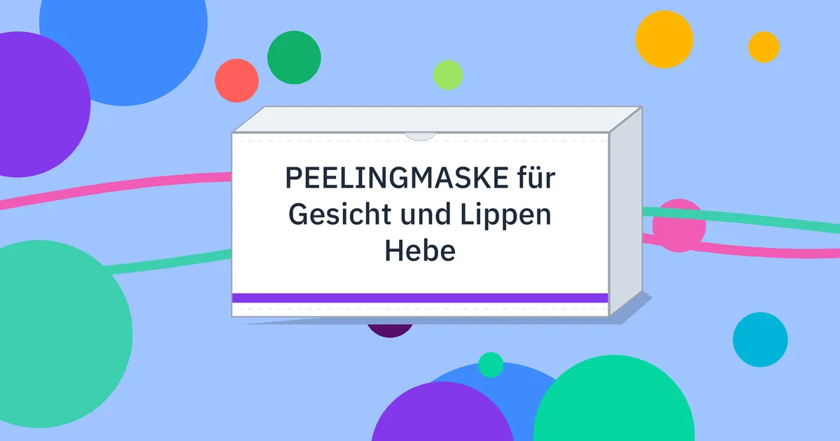 Symbolbild: Packung mit der Aufschrift PEELINGMASKE für Gesicht und Lippen Hebe (PZN 20417713) – Verfügbarkeit und Bezug in Apotheken in Frankfurt am Main