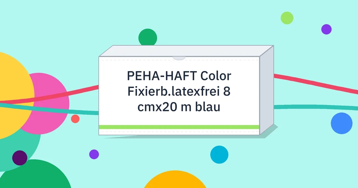 Symbolbild: Packung mit der Aufschrift PEHA-HAFT Color Fixierb.latexfrei 8 cmx20 m blau (PZN 16516450) – Verfügbarkeit und Bezug in Apotheken in Frankfurt am Main