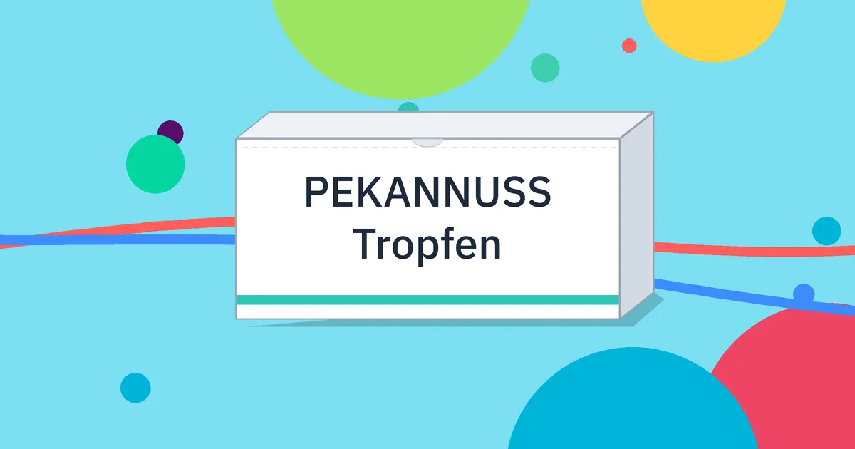 Symbolbild: Packung mit der Aufschrift PEKANNUSS Tropfen (PZN 19418937) – Verfügbarkeit und Bezug in Apotheken in Frankfurt am Main
