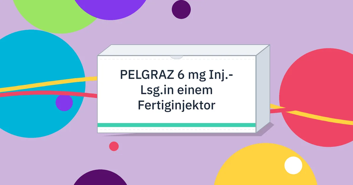 Symbolbild: Packung mit der Aufschrift PELGRAZ 6 mg Inj.-Lsg.in einem Fertiginjektor (PZN 16597017) – Verfügbarkeit und Bezug in Apotheken in Frankfurt am Main