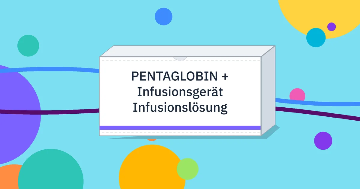 Symbolbild: Packung mit der Aufschrift PENTAGLOBIN + Infusionsgerät Infusionslösung (PZN 03035424) – Verfügbarkeit und Bezug in Apotheken in Frankfurt am Main