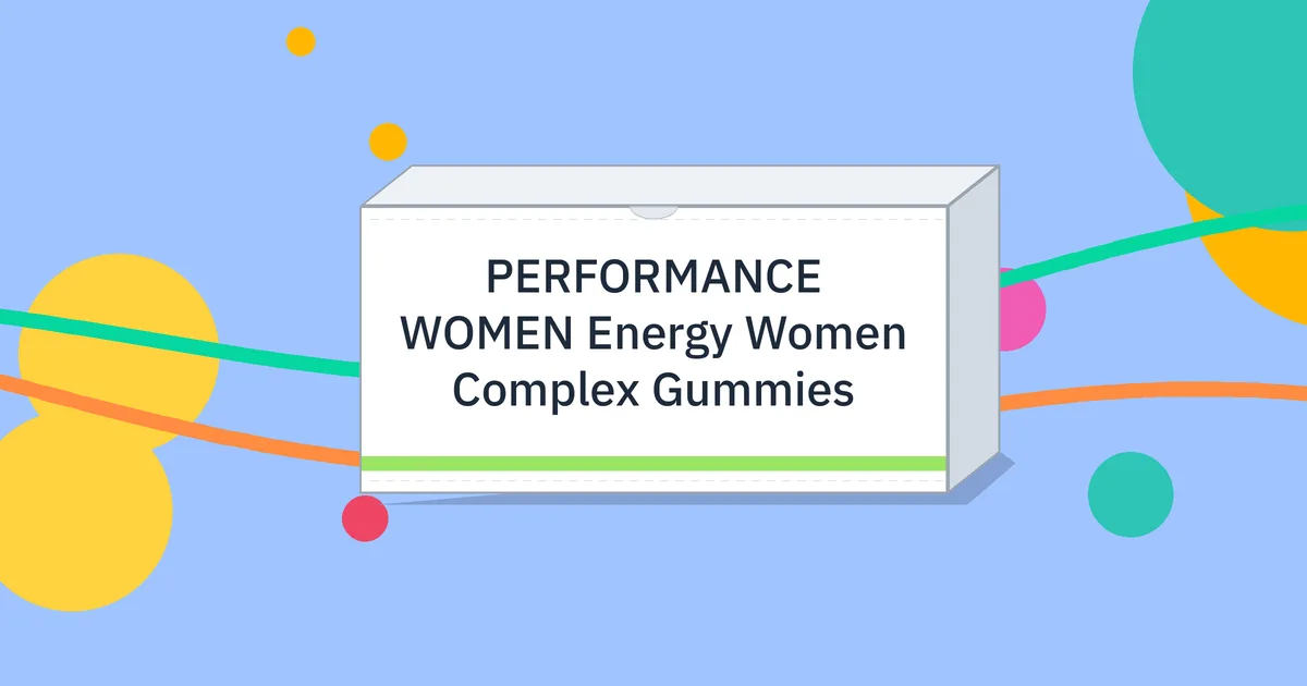 Symbolbild: Packung mit der Aufschrift PERFORMANCE WOMEN Energy Women Complex Gummies (PZN 19197991) – Verfügbarkeit und Bezug in Apotheken in Frankfurt am Main