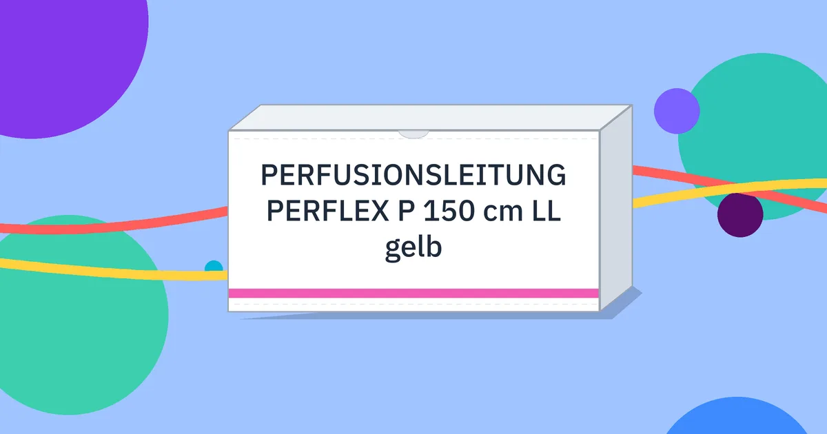 Symbolbild: Packung mit der Aufschrift PERFUSIONSLEITUNG PERFLEX P 150 cm LL gelb (PZN 17487911) – Verfügbarkeit und Bezug in Apotheken in Frankfurt am Main