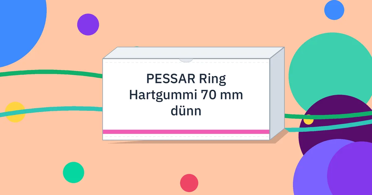 Symbolbild: Packung mit der Aufschrift PESSAR Ring Hartgummi 70 mm dünn (PZN 01733242) – Verfügbarkeit und Bezug in Apotheken in Frankfurt am Main