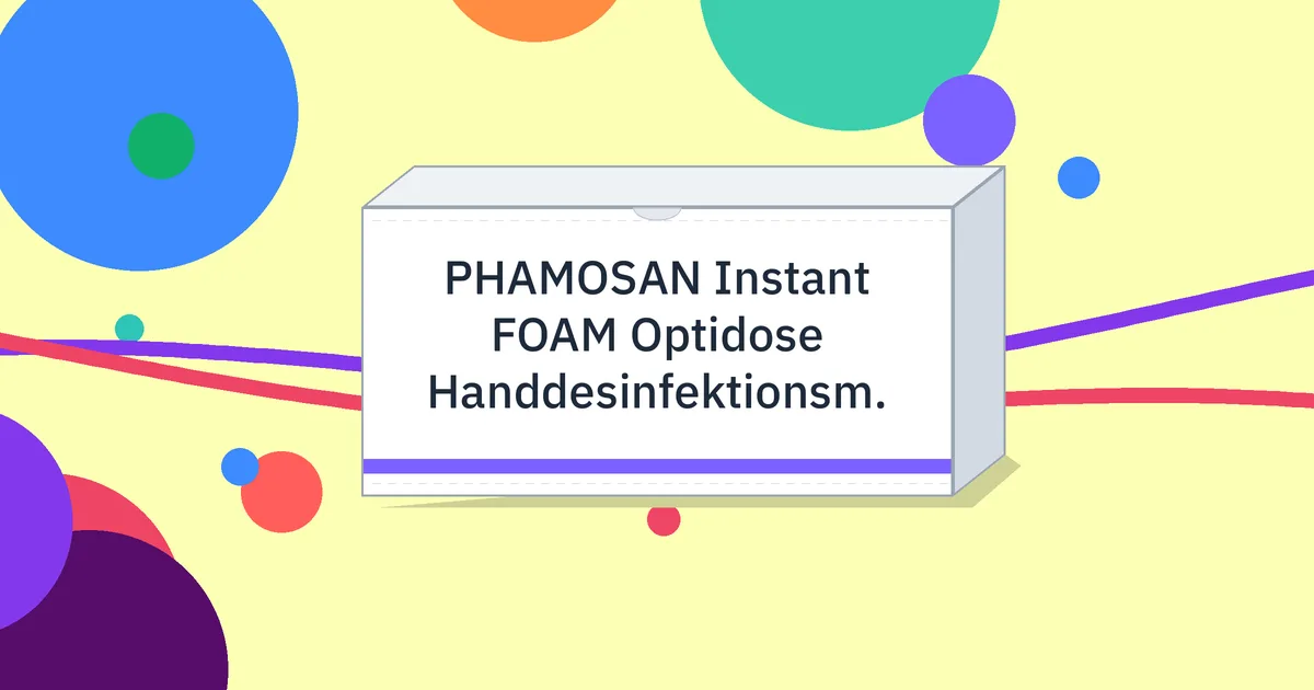 Symbolbild: Packung mit der Aufschrift PHAMOSAN Instant FOAM Optidose Handdesinfektionsm. (PZN 19786747) – Verfügbarkeit und Bezug in Apotheken in Frankfurt am Main