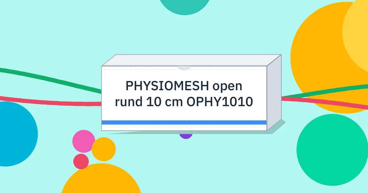 Symbolbild: Packung mit der Aufschrift PHYSIOMESH open rund 10 cm OPHY1010 (PZN 20855554) – Verfügbarkeit und Bezug in Apotheken in Frankfurt am Main