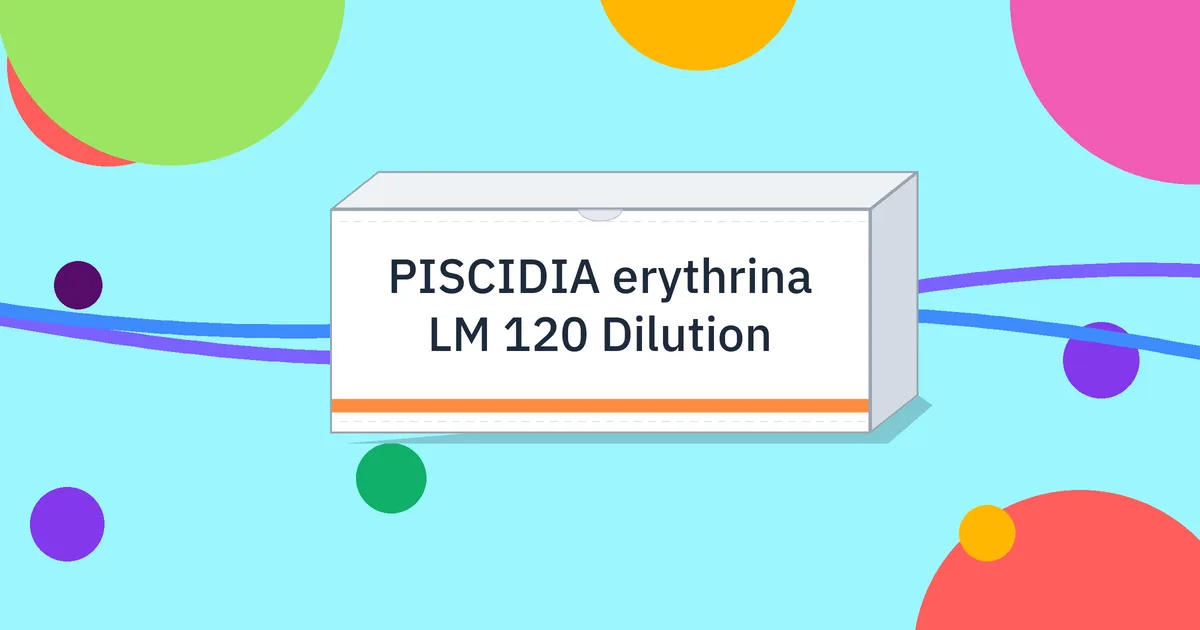 Symbolbild: Packung mit der Aufschrift PISCIDIA erythrina LM 120 Dilution (PZN 13646100) – Verfügbarkeit und Bezug in Apotheken in Frankfurt am Main