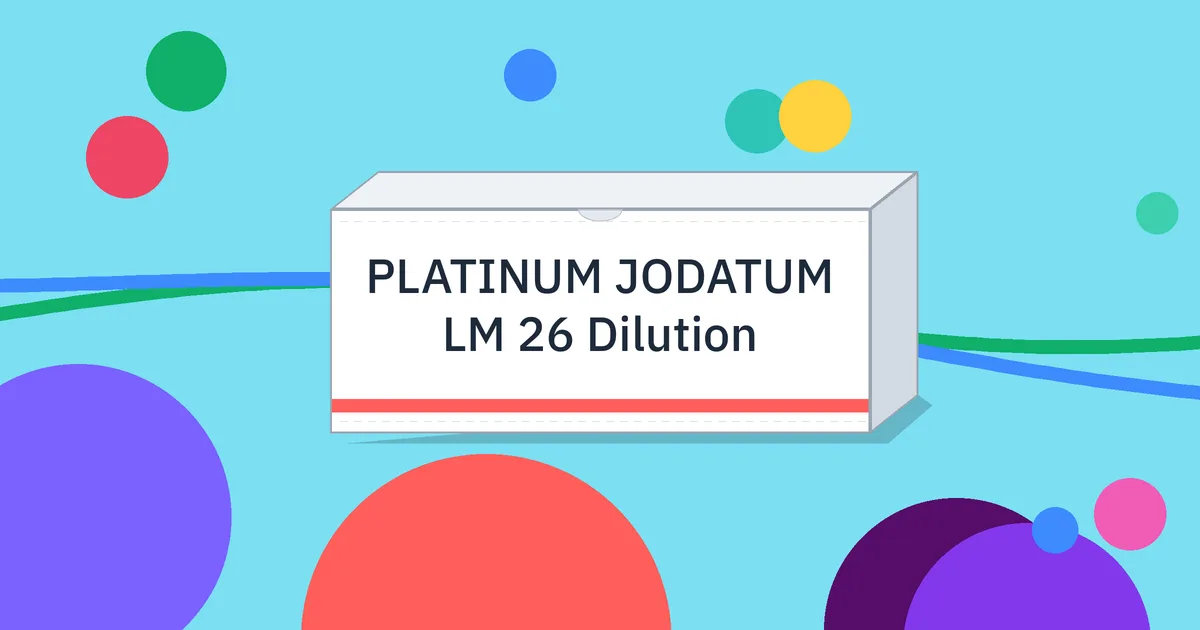 Symbolbild: Packung mit der Aufschrift PLATINUM JODATUM LM 26 Dilution (PZN 13647772) – Verfügbarkeit und Bezug in Apotheken in Frankfurt am Main
