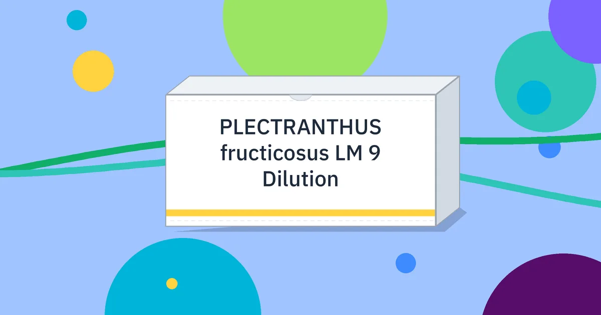 Symbolbild: Packung mit der Aufschrift PLECTRANTHUS fructicosus LM 9 Dilution (PZN 13648487) – Verfügbarkeit und Bezug in Apotheken in Frankfurt am Main