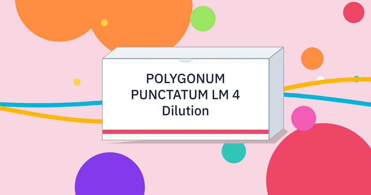 Symbolbild: Packung mit der Aufschrift POLYGONUM PUNCTATUM LM 4 Dilution (PZN 13662754) – Verfügbarkeit und Bezug in Apotheken in Frankfurt am Main