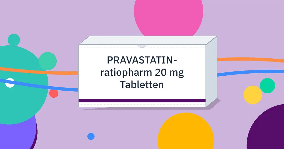 Symbolbild: Packung mit der Aufschrift PRAVASTATIN-ratiopharm 20 mg Tabletten (PZN 00848664) – Verfügbarkeit und Bezug in Apotheken in Frankfurt am Main