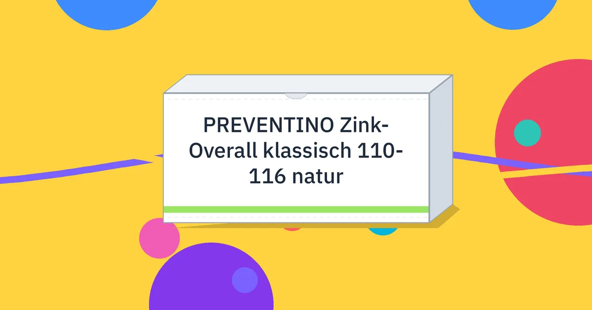 Symbolbild: Packung mit der Aufschrift PREVENTINO Zink-Overall klassisch 110-116 natur (PZN 12446327) – Verfügbarkeit und Bezug in Apotheken in Frankfurt am Main