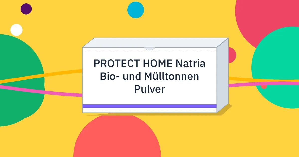 Symbolbild: Packung mit der Aufschrift PROTECT HOME Natria Bio- und Mülltonnen Pulver (PZN 13753497) – Verfügbarkeit und Bezug in Apotheken in Frankfurt am Main