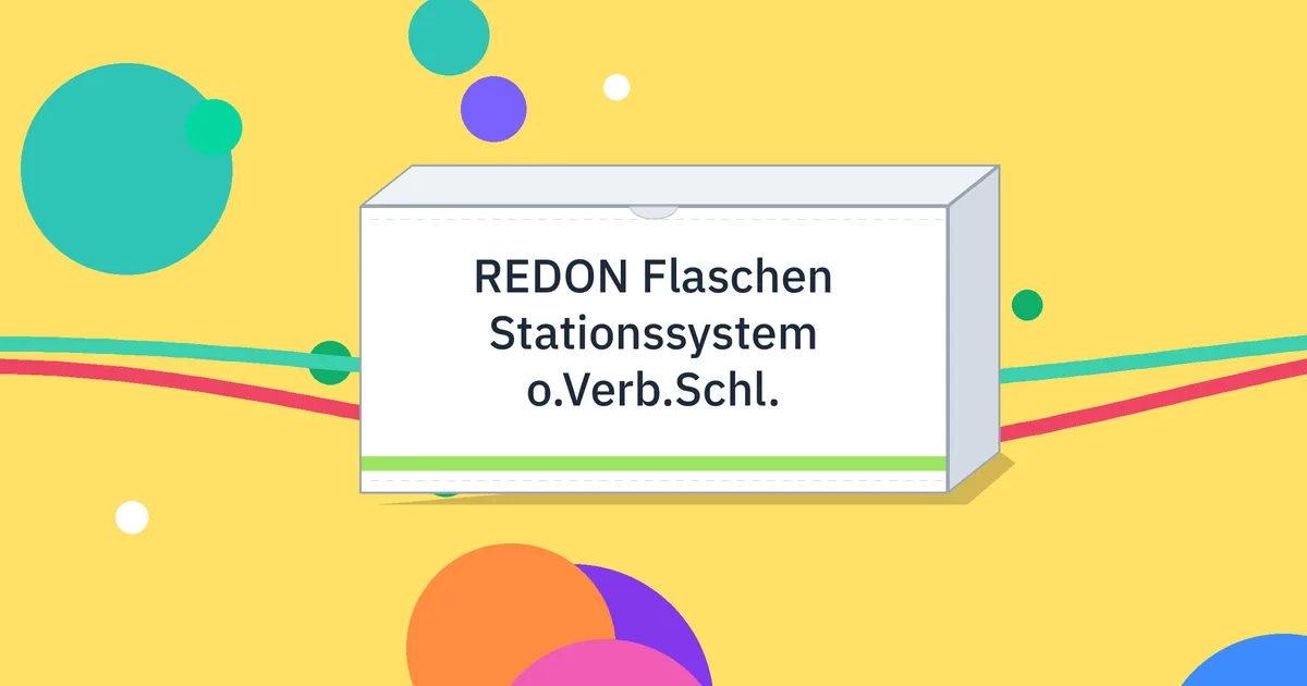 Symbolbild: Packung mit der Aufschrift REDON Flaschen Stationssystem o.Verb.Schl. (PZN 07697441) – Verfügbarkeit und Bezug in Apotheken in Frankfurt am Main