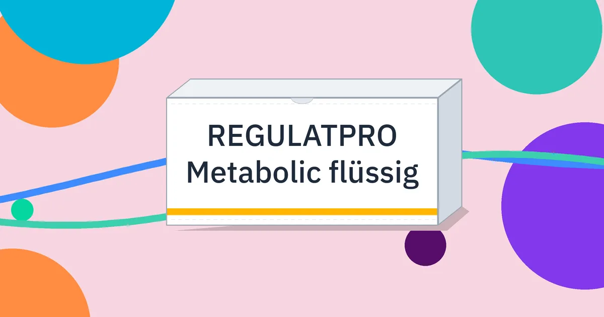 Symbolbild: Packung mit der Aufschrift REGULATPRO Metabolic flüssig (PZN 05371557) – Verfügbarkeit und Bezug in Apotheken in Frankfurt am Main