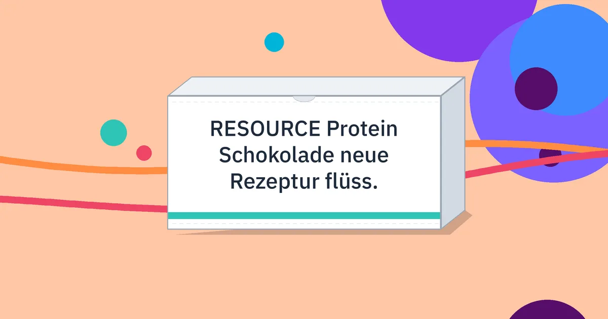 Symbolbild: Packung mit der Aufschrift RESOURCE Protein Schokolade neue Rezeptur flüss. (PZN 19750979) – Verfügbarkeit und Bezug in Apotheken in Frankfurt am Main