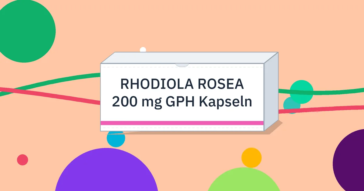 Symbolbild: Packung mit der Aufschrift RHODIOLA ROSEA 200 mg GPH Kapseln (PZN 05897012) – Verfügbarkeit und Bezug in Apotheken in Frankfurt am Main