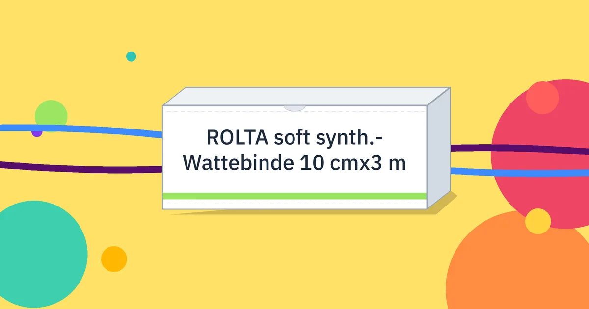 Symbolbild: Packung mit der Aufschrift ROLTA soft synth.-Wattebinde 10 cmx3 m (PZN 15588884) – Verfügbarkeit und Bezug in Apotheken in Frankfurt am Main