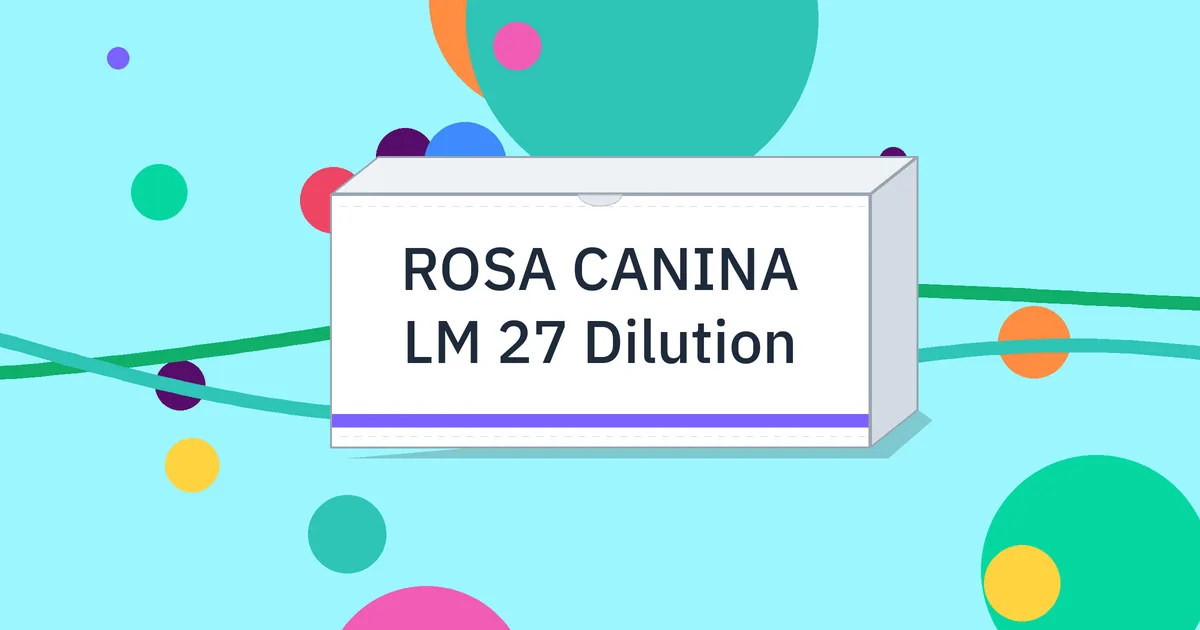 Symbolbild: Packung mit der Aufschrift ROSA CANINA LM 27 Dilution (PZN 13055528) – Verfügbarkeit und Bezug in Apotheken in Frankfurt am Main