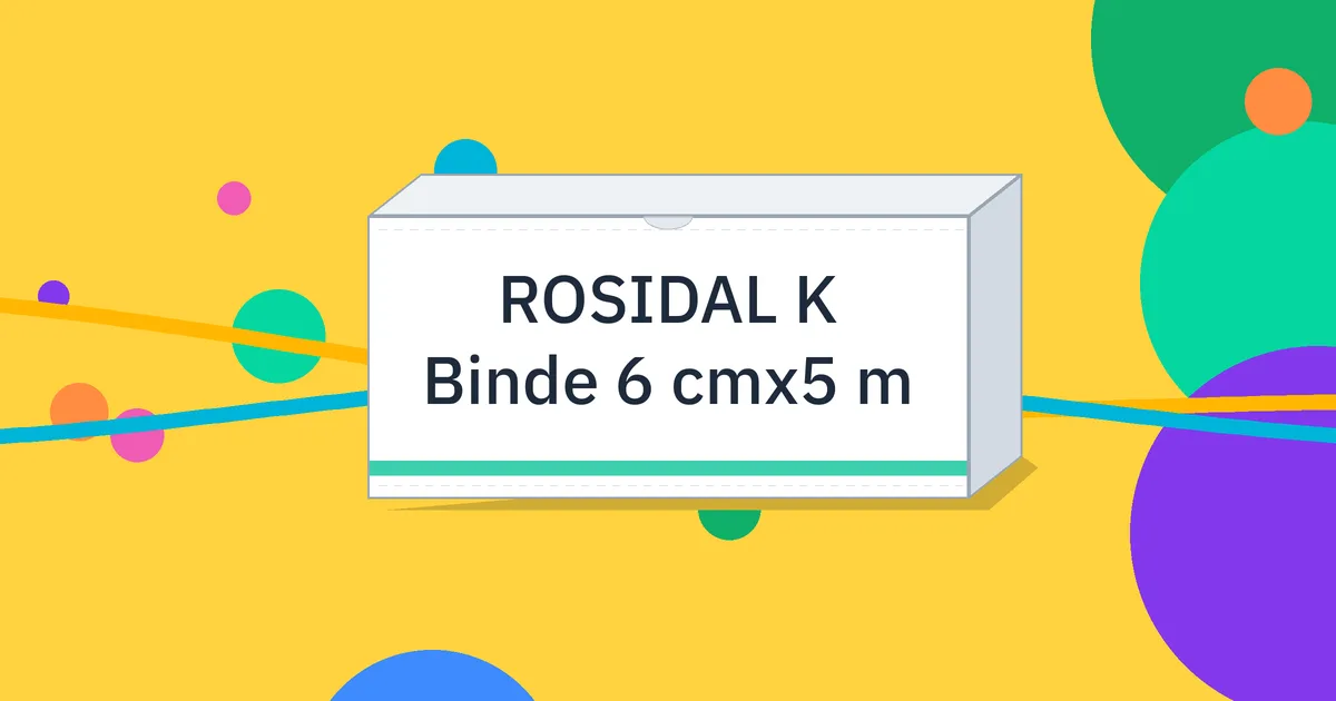 Symbolbild: Packung mit der Aufschrift ROSIDAL K Binde 6 cmx5 m (PZN 14045489) – Verfügbarkeit und Bezug in Apotheken in Frankfurt am Main