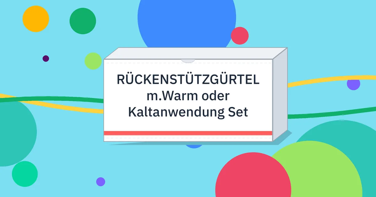 Symbolbild: Packung mit der Aufschrift RÜCKENSTÜTZGÜRTEL m.Warm oder Kaltanwendung Set (PZN 17876541) – Verfügbarkeit und Bezug in Apotheken in Frankfurt am Main