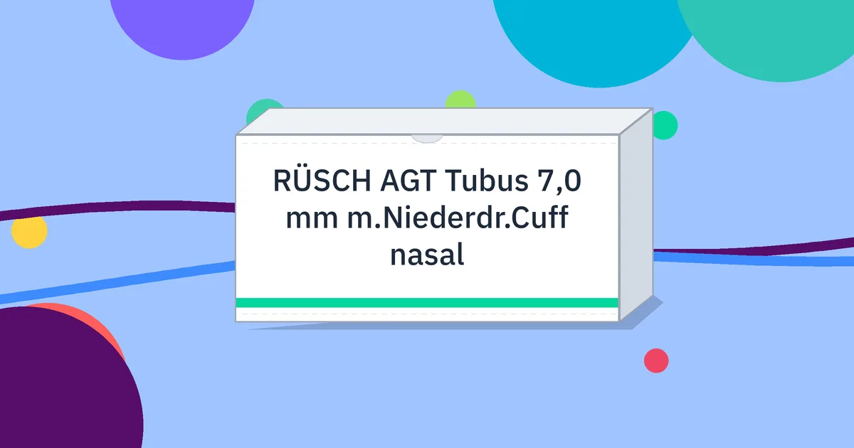 Symbolbild: Packung mit der Aufschrift RÜSCH AGT Tubus 7,0 mm m.Niederdr.Cuff nasal (PZN 06636762) – Verfügbarkeit und Bezug in Apotheken in Frankfurt am Main