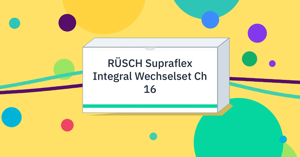 Symbolbild: Packung mit der Aufschrift RÜSCH Supraflex Integral Wechselset Ch 16 (PZN 07763741) – Verfügbarkeit und Bezug in Apotheken in Frankfurt am Main