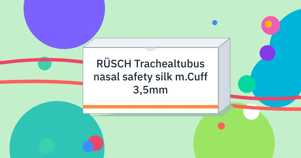 Symbolbild: Packung mit der Aufschrift RÜSCH Trachealtubus nasal safety silk m.Cuff 3,5mm (PZN 12463805) – Verfügbarkeit und Bezug in Apotheken in Frankfurt am Main