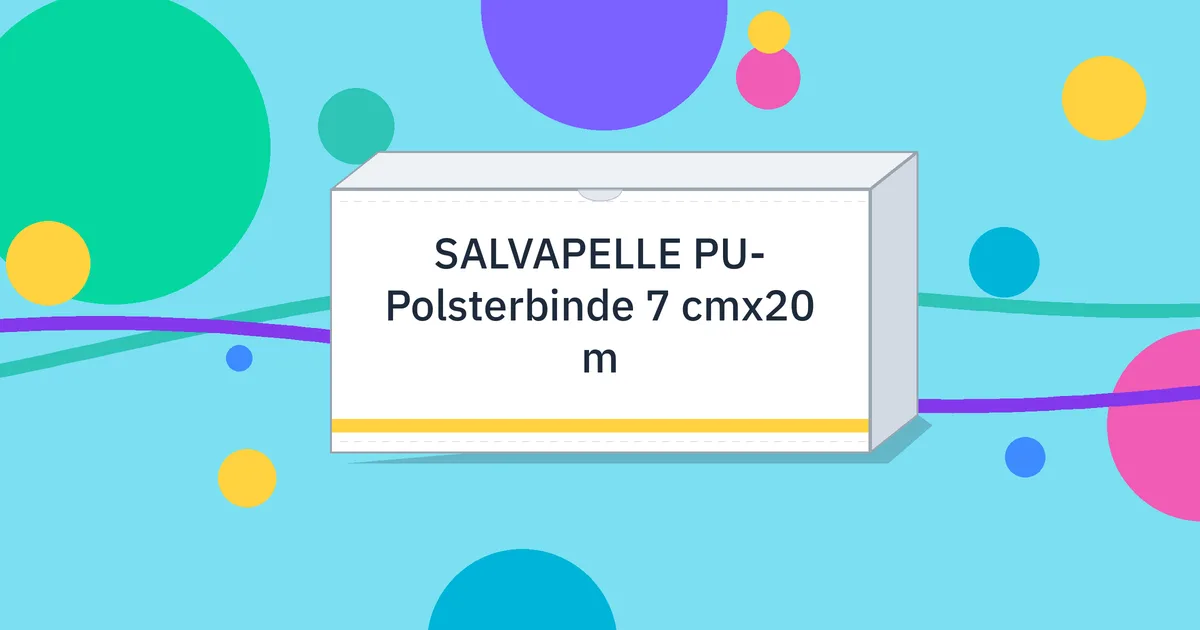 Symbolbild: Packung mit der Aufschrift SALVAPELLE PU-Polsterbinde 7 cmx20 m (PZN 18320142) – Verfügbarkeit und Bezug in Apotheken in Frankfurt am Main