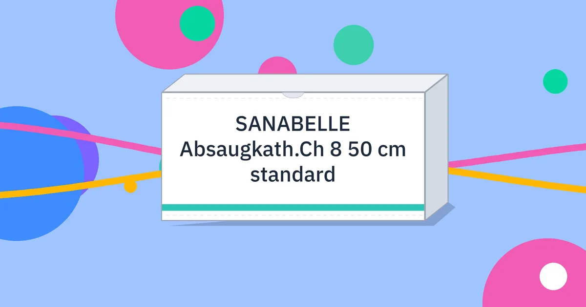 Symbolbild: Packung mit der Aufschrift SANABELLE Absaugkath.Ch 8 50 cm standard (PZN 05522996) – Verfügbarkeit und Bezug in Apotheken in Frankfurt am Main