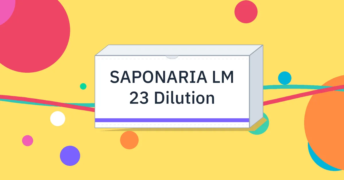 Symbolbild: Packung mit der Aufschrift SAPONARIA LM 23 Dilution (PZN 13686565) – Verfügbarkeit und Bezug in Apotheken in Frankfurt am Main