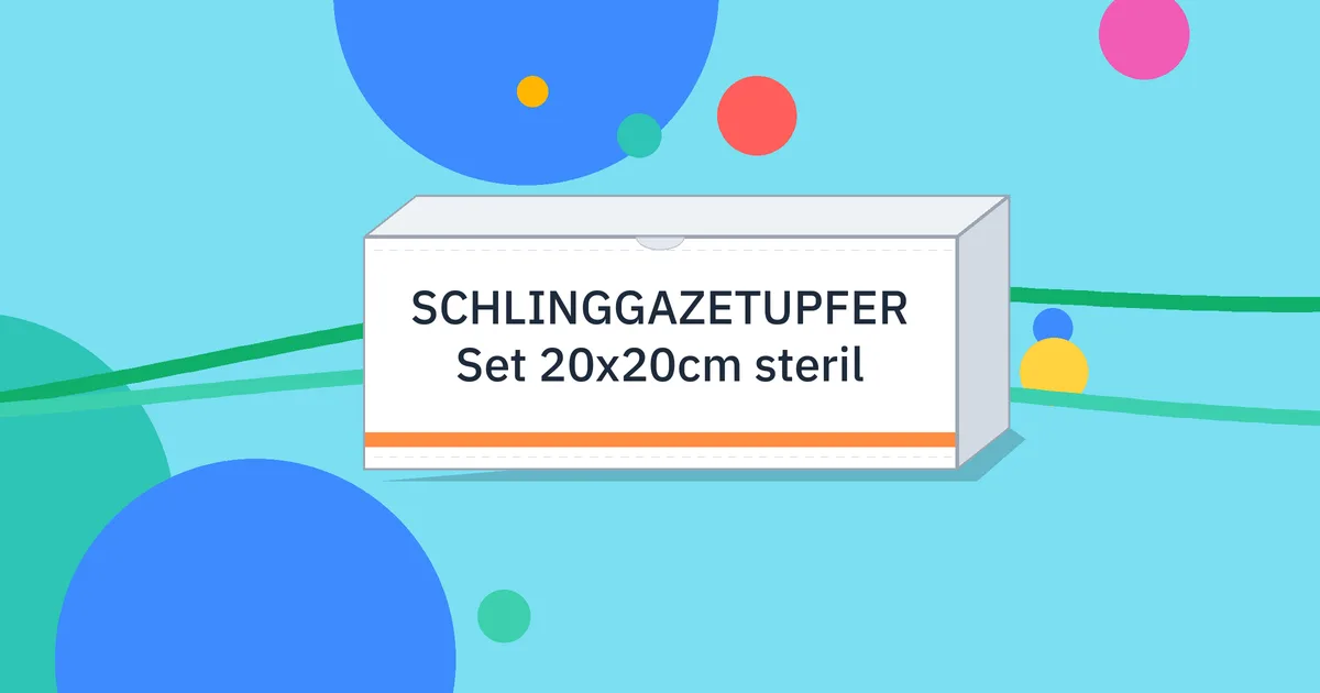 Symbolbild: Packung mit der Aufschrift SCHLINGGAZETUPFER Set 20x20cm steril (PZN 05014662) – Verfügbarkeit und Bezug in Apotheken in Frankfurt am Main