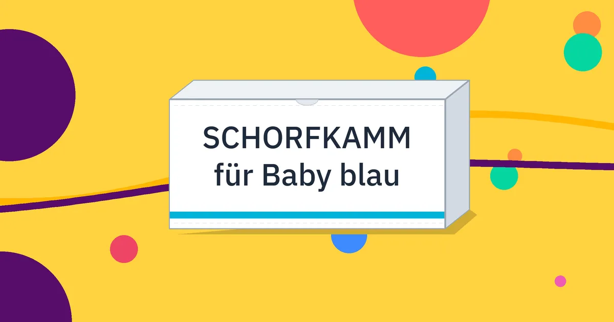 Symbolbild: Packung mit der Aufschrift SCHORFKAMM für Baby blau (PZN 04174895) – Verfügbarkeit und Bezug in Apotheken in Frankfurt am Main