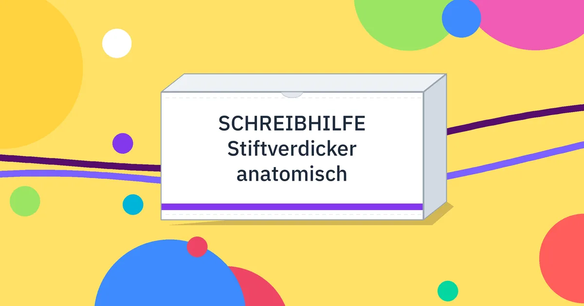 Symbolbild: Packung mit der Aufschrift SCHREIBHILFE Stiftverdicker anatomisch (PZN 10915350) – Verfügbarkeit und Bezug in Apotheken in Frankfurt am Main
