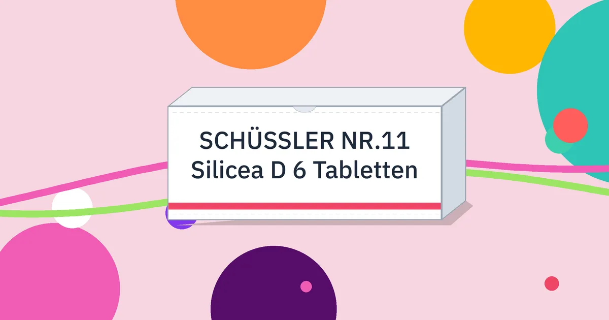 Symbolbild: Packung mit der Aufschrift SCHÜSSLER NR.11 Silicea D 6 Tabletten (PZN 12410016) – Verfügbarkeit und Bezug in Apotheken in Frankfurt am Main