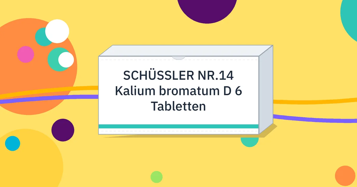 Symbolbild: Packung mit der Aufschrift SCHÜSSLER NR.14 Kalium bromatum D 6 Tabletten (PZN 11031848) – Verfügbarkeit und Bezug in Apotheken in Frankfurt am Main