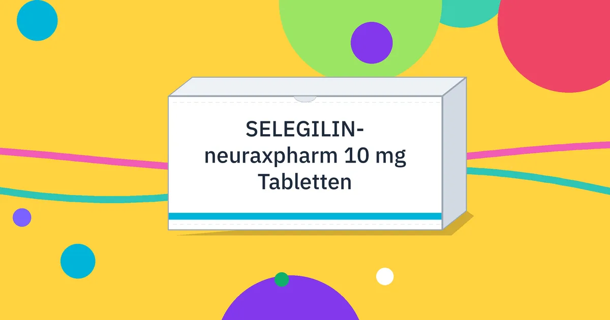 Symbolbild: Packung mit der Aufschrift SELEGILIN-neuraxpharm 10 mg Tabletten (PZN 00745355) – Verfügbarkeit und Bezug in Apotheken in Frankfurt am Main