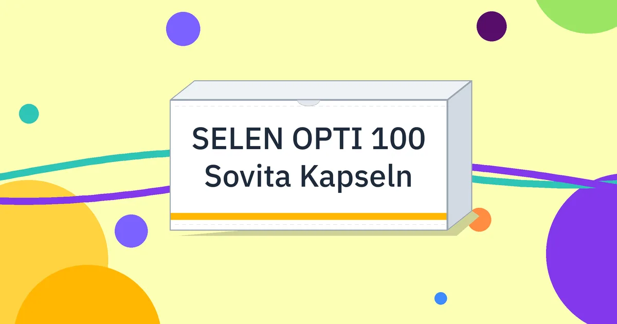 Symbolbild: Packung mit der Aufschrift SELEN OPTI 100 Sovita Kapseln (PZN 09888234) – Verfügbarkeit und Bezug in Apotheken in Frankfurt am Main
