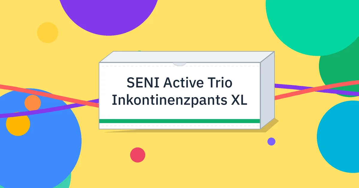 Symbolbild: Packung mit der Aufschrift SENI Active Trio Inkontinenzpants XL (PZN 20347088) – Verfügbarkeit und Bezug in Apotheken in Frankfurt am Main