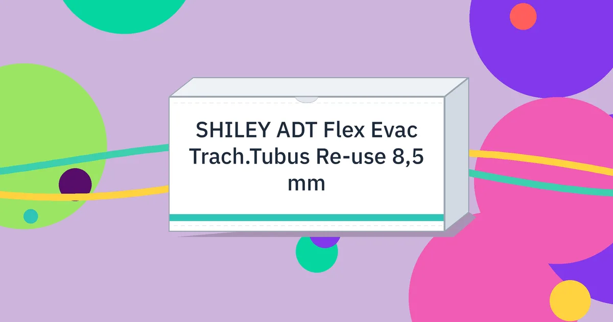 Symbolbild: Packung mit der Aufschrift SHILEY ADT Flex Evac Trach.Tubus Re-use 8,5 mm (PZN 18410572) – Verfügbarkeit und Bezug in Apotheken in Frankfurt am Main