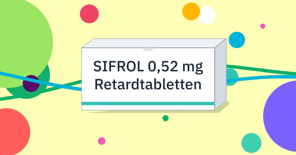 Symbolbild: Packung mit der Aufschrift SIFROL 0,52 mg Retardtabletten (PZN 02460349) – Verfügbarkeit und Bezug in Apotheken in Frankfurt am Main