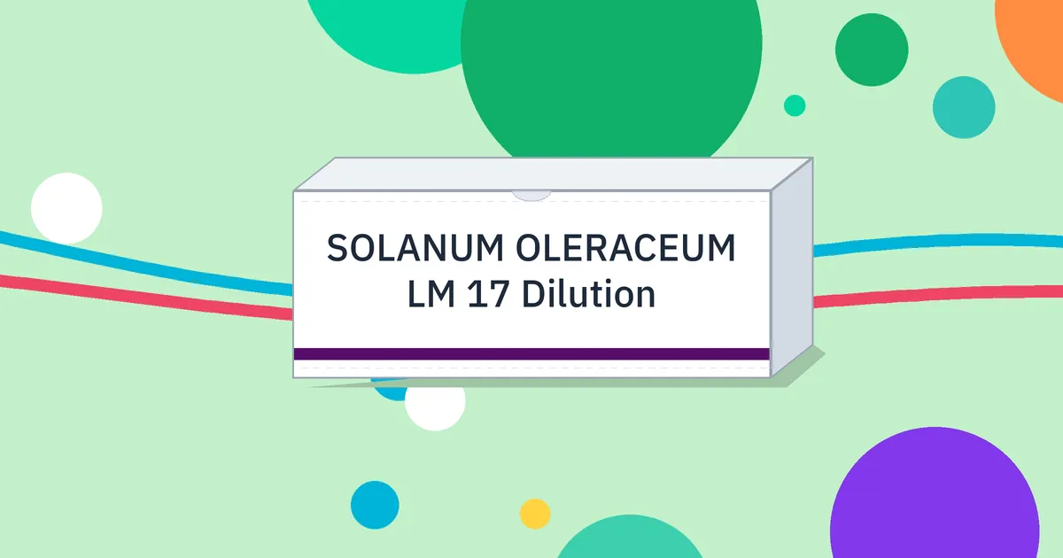 Symbolbild: Packung mit der Aufschrift SOLANUM OLERACEUM LM 17 Dilution (PZN 13193383) – Verfügbarkeit und Bezug in Apotheken in Frankfurt am Main