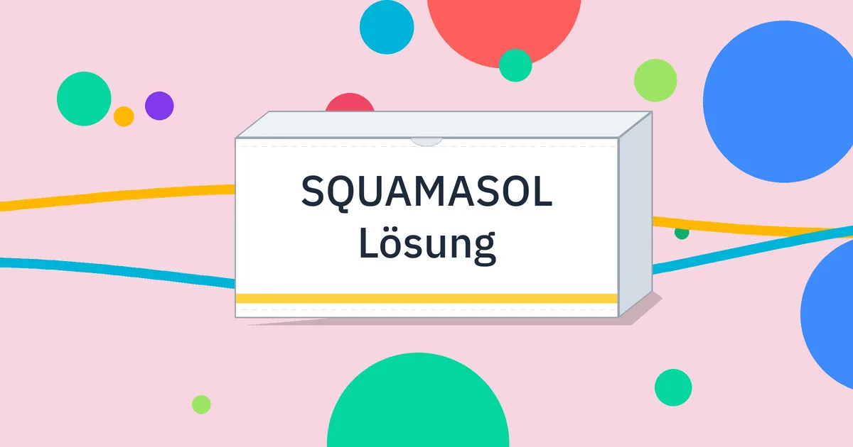 Symbolbild: Packung mit der Aufschrift SQUAMASOL Lösung (PZN 00646498) – Verfügbarkeit und Bezug in Apotheken in Frankfurt am Main