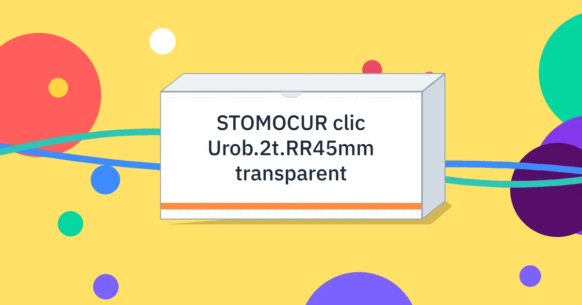 Symbolbild: Packung mit der Aufschrift STOMOCUR clic Urob.2t.RR45mm transparent (PZN 16082891) – Verfügbarkeit und Bezug in Apotheken in Frankfurt am Main
