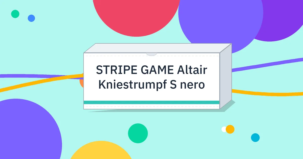 Symbolbild: Packung mit der Aufschrift STRIPE GAME Altair Kniestrumpf S nero (PZN 20208949) – Verfügbarkeit und Bezug in Apotheken in Frankfurt am Main