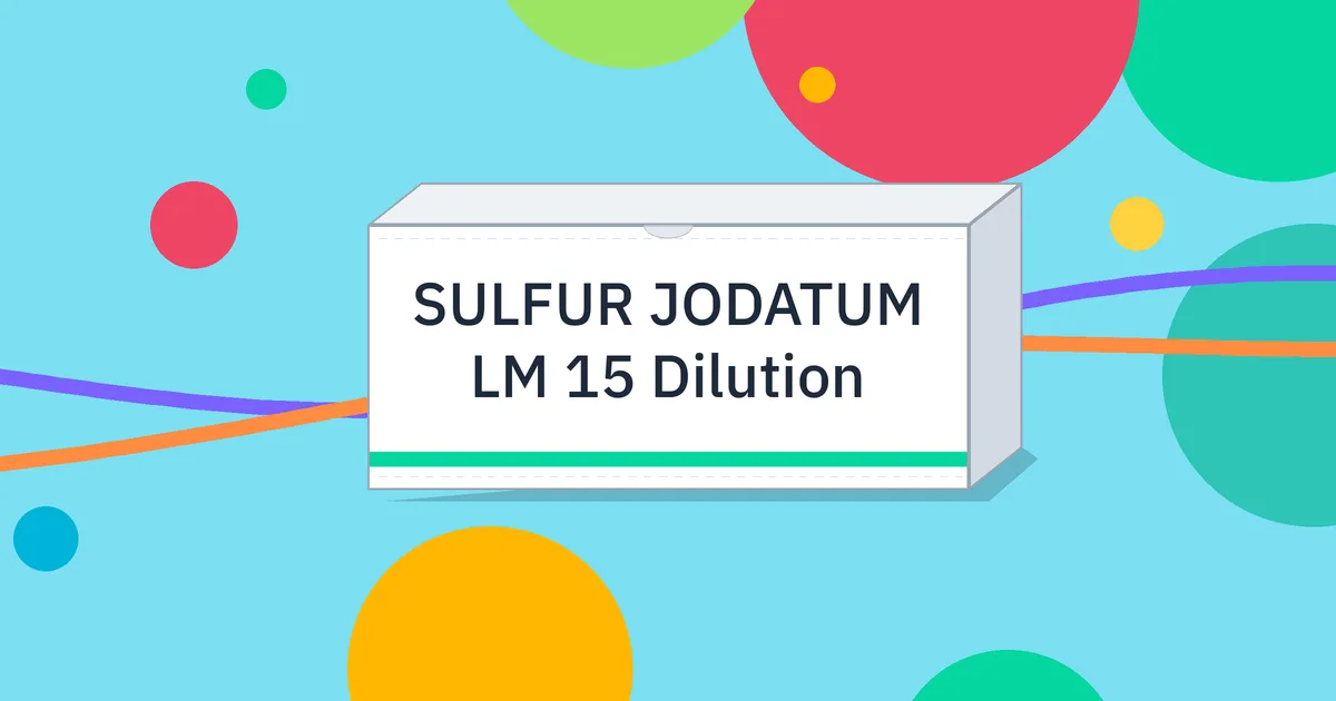Symbolbild: Packung mit der Aufschrift SULFUR JODATUM LM 15 Dilution (PZN 13210354) – Verfügbarkeit und Bezug in Apotheken in Frankfurt am Main
